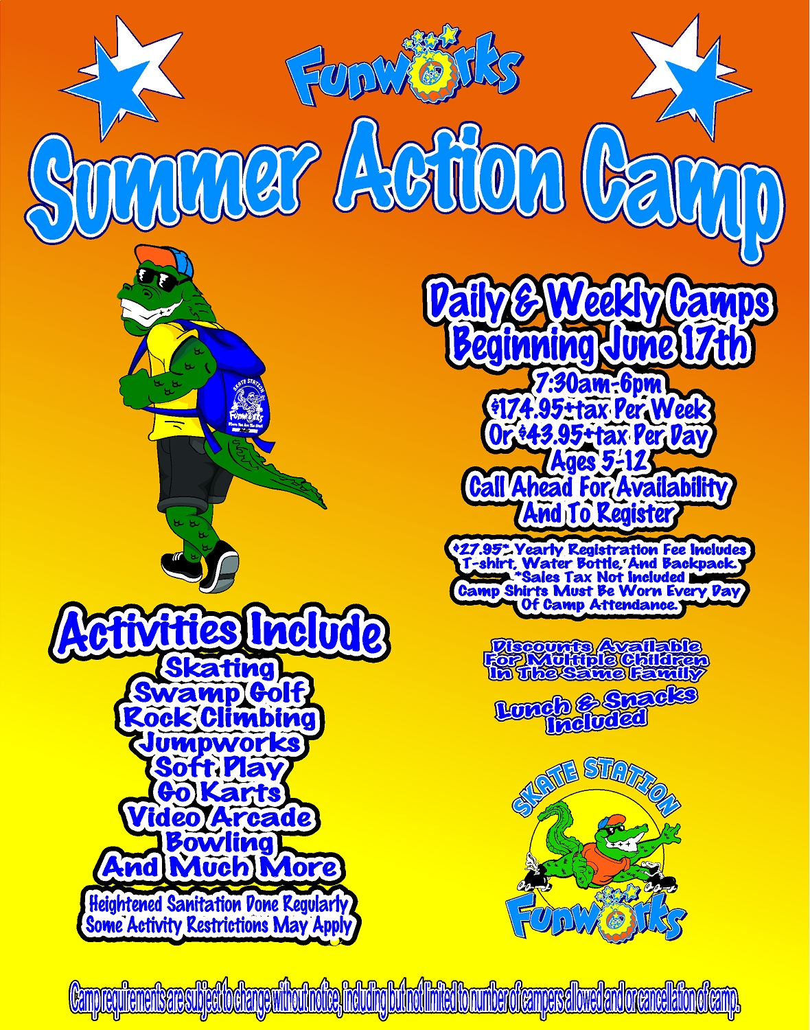 Action Camp, by Skate Station Funworks in Gainesville, FL